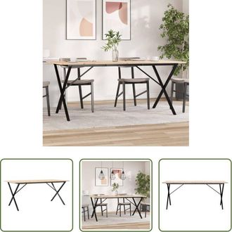 vidaXL vidaXL Kiefer - Esstisch X-Gestell 180x90x75 cm Massivholz Kiefer und Stahl
