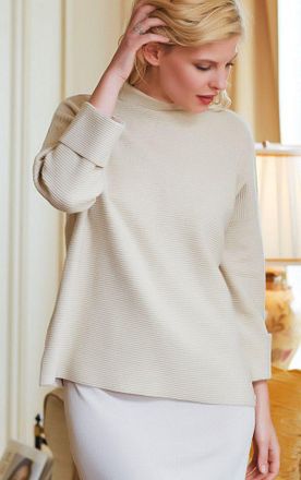 Passioni Strickpullover in horizontalem Rippstrick