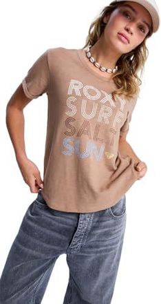 Roxy VL Oceanwave Regular - Short Sleeve T-Shirt for Women - T-Shirt &agrave; Manches Courtes - Femme - XXL - Marron