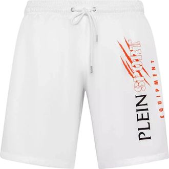Plein Sport Homme, Maillots de bain, Blanc, Taille: L Scratch Swim Shorts