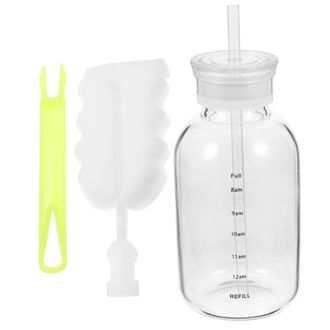 Cabilock Glasbecher Mit Deckel Und Strohhalm Von Trinkgl&auml;sern F&uuml;r Wasser Tee Kaffee Hitzebest&auml;ndig Bruchfest F&uuml;r K&uuml;che Und Esszimmer