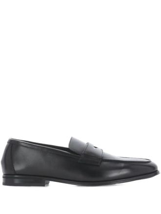Doucal's mocassins en cuir &agrave; entaille penny - Noir