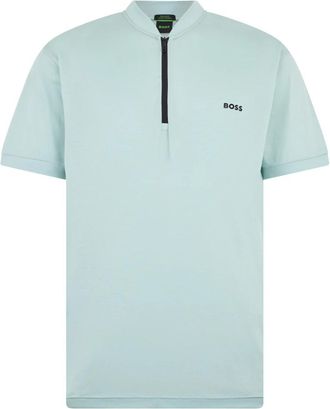 HUGO BOSS Homme, Tops, Bleu, Taille: S T-shirt &agrave; col zipp&eacute;