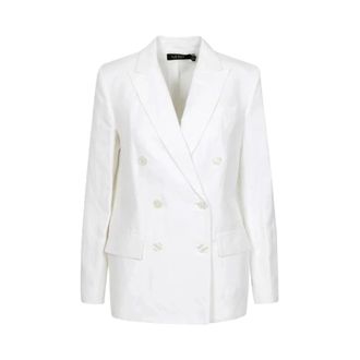 Ralph Lauren Narain Blazer mit Leinenmischung und doppelter Knopfleiste - - Jackets - Damen - Wei&szlig; - S