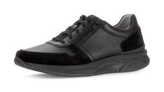 Rollingsoft Sneaker ROLLINGSOFT, Herren, Gr. 10,5 (45), schwarz, Nappaleder, Veloursleder, unifarben, Schuhe Sneaker, Komfortschuh, Schn&uuml;rschuh, Halbschuh im Mate