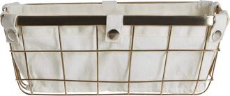 Premier Housewares 1901698 Aufbewahrung Kleiner vergoldeter Eisendraht-Aufbewahrungskorb, Polyester-Mix, Gold, 17x28x11