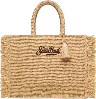 MC2 Saint Barth Femme, Sacs, Jaune, Taille: ONE Size Colette Sac &agrave; Main avec Franges en Raphia et Bandouli&egrave;re