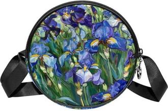 Generic Iris Petit sac &agrave; bandouli&egrave;re rond pour femme avec fermeture &eacute;clair et bretelles r&eacute;glables