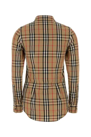Burberry Womens Embroidered Cotton Shirt Archivebeigeipchk Camicie