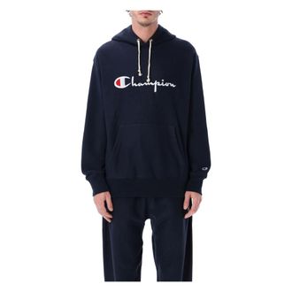 Champion Homme, Sweatshirts et sweats &agrave; capuche, Bleu, Taille: XL Logo Sweat &agrave; capuche