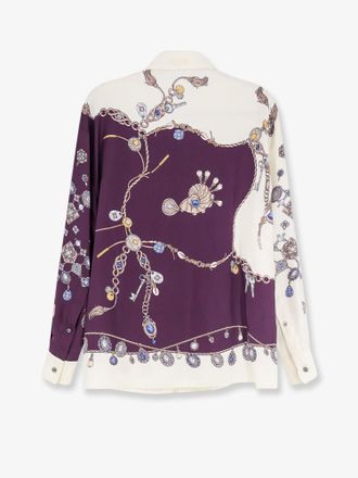 Versace Womens Shirt Silk Twill Purple