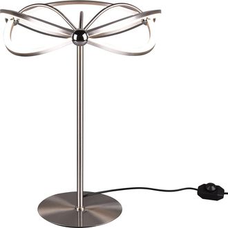 Trio Leuchten LED Tischleuchte Charivari 521210107, Metall Nickel matt, inkl. 26 Watt LED, Dreh Dimmer