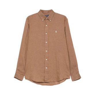 Polo Ralph Lauren Homme, Chemises, Brun, Taille: L Chemise de sport &agrave; manches longues