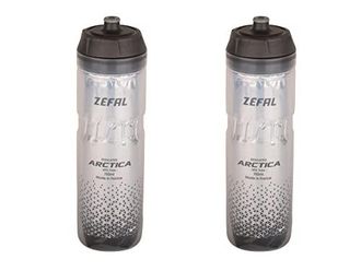 Zéfal Pack Arctica 75 - Lot de Deux Bidons Vélo 750 ML - Gourde Vélo Isotherme - Inodore et Etanche - Bidon Sport sans BPA - Argent/Noir