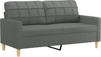 vidaXL Canapé à 2 places Gris foncé 140 cm Tissu vidaXL