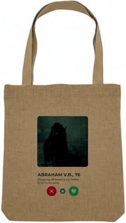 Fabulous Sac Shopping Tote Bag Aspect Lin - Headless Horseman Social Network Dating Love - Sac de Courses Toile Epaisse 360g Beige Naturel Cabas Port&eacute; Epaule S