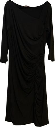 Max Mara Black Crepe Midi Dress Size XL