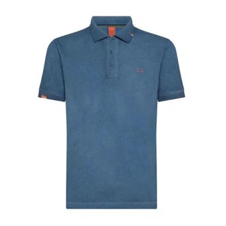 Sun 68 Blaues Baumwoll-Polohemd mit Logo - - Tops - Herren - Blau - 2XL