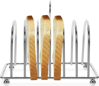 BESTONZON Edelstahl Toastständer - Retro Toasthalter Für 6 Scheiben Toast Praktischer Und Stilvoller Küchenhelfer Für Frühstück Und Snacks