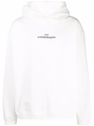 Maison Margiela Hoodie mit Logo-Stickerei - Weiß