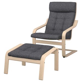 IKEA PO&Auml;NG Sessel und Hocker