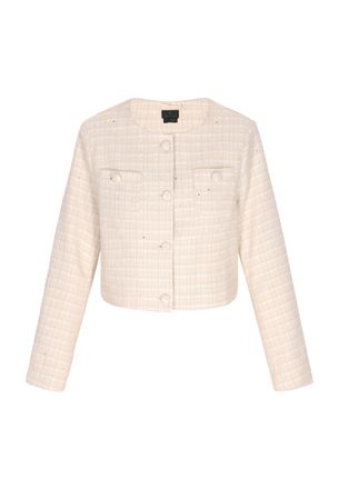 Dreimaster Dreimaster Blazer Frauen hellbeige Glitzer