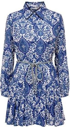 Only Only Onllumina L/S Short Dress WVN Noos Robe Courte avec col et Poignets élastiques pour lété, Surf The Web, XL Femme