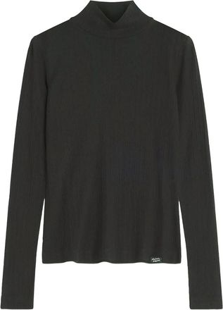 Maison Kitsuné Langärmeliges Rollkragenoberteil - Schwarz