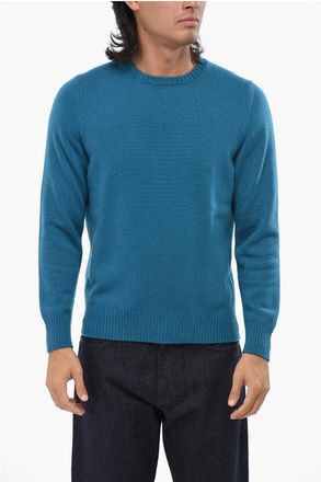 Drumohr Cashmere Crew-neck Sweater with Ribbed Edges Größe 54