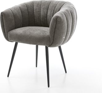 DELIFE Esszimmerstuhl Jada-Flex Boucl&eacute; Soft Schlamm 4-Fu&szlig; konisch Schwarz Taschenfederkern, Esszimmerst&uuml;hle