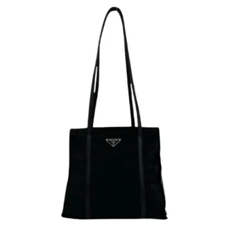 Prada Pre-owned Sac fourre-tout en cuir et nylon - Femme - Pre-owned - Noir - Taille: ONE Size