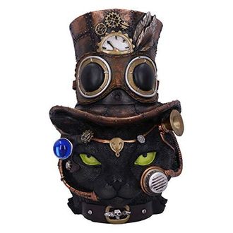 Nemesis Now Felius Mogg Steampunk-Figur, Katzenkopf, 28,8 cm, Schwarz