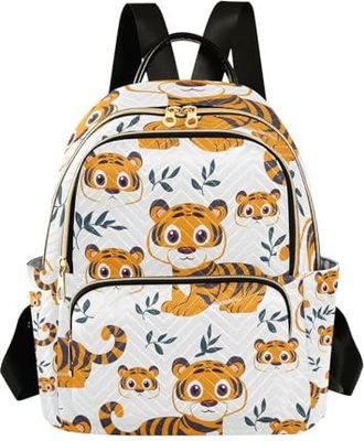 Mnsruu Mini sac à dos pour femme - Motif tigre de dessin animé - Petit sac à dos tendance - Sac à dos décontracté, Multi299, M