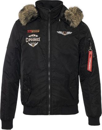 Cipo & Baxx Winterjacke CM229 mit mehreren Patches, Stickereien und Label-Elementen