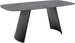 Robas Lund Wangentisch TOBELO, Keramik, anthrazit marmoriert, abgerundet, B/H/T: 180/76/90 cm