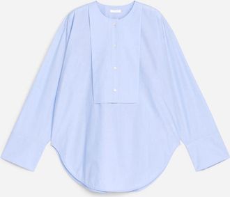 Arket Bluse Mit Latzeinsatz Aus Baumwolle -Blau