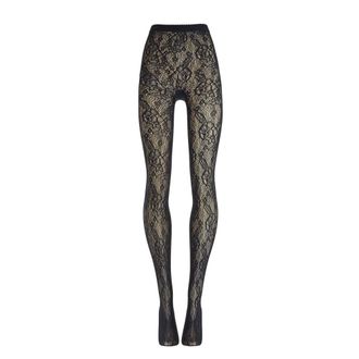 Wolford Femme, Sous-v&ecirc;tements, Bleu, Taille: 36 FR Collant &agrave; motif floral