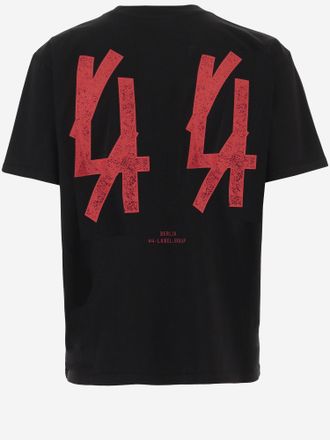 44 Label Group Mens T-Shirt Guestlist Cotton Black T-Shirts And Polos