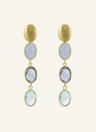 Lott. Gioielli Lott.Gioielli Ohrh&auml;nger April Three Framed Stones Blue By Glambou gold
