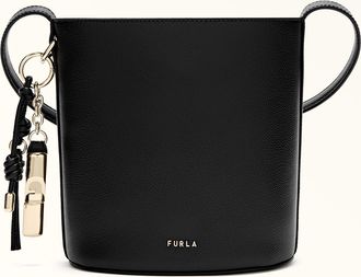 Furla Roxie Beuteltasche M Nero Schwarz Strukturiertes Leder Damen