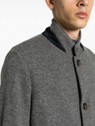 Manzoni24 Mens Cashmere Single-Breasted Coat Aw23 M
