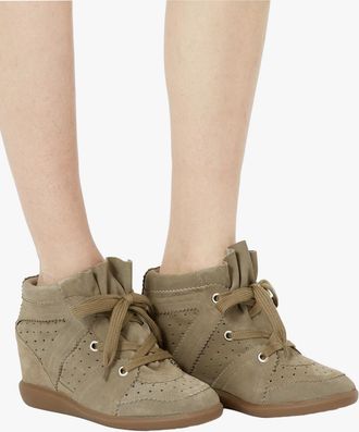 Isabel Marant Baskets compens&eacute;es Bobby en cuir