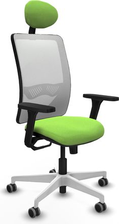Piqueras y Crespo Stuhl mit Nackenst&uuml;tze Zulema mit 3D-Armen, h&ouml;henverstellbarer Lendenwirbelst&uuml;tze und festem Kopfteil, ausgestattet mit 3 Positionen und Schneidschaum