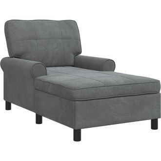 vidaXL Lounge-Liege mit Kissen Dunkelgrau 91 x 157 x 91 cm Samt vidaXL