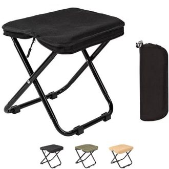 Generic Tragbarer Klapphocker,Faltbar Campinghocker for Erwachsene Klapphocker Angelhocker Faltbarer Campingstuhl Outdoor Hocker Leicht Klein Faltbar(Black,X-