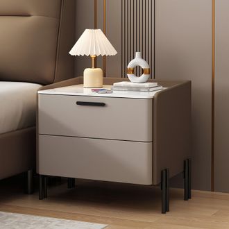 Generic Schlichte Nachttisch Aus Holz, Moderner Beistelltisch Mit 2 Schubladen, Bodenaufbewahrungsschrank Für Schlafzimmer Und Wohnzimmer(Light Brown,50cm)