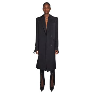 MUGLER Klassischer Schwarzer Mantel Einreihig - - Coats - Damen - Schwarzk - M