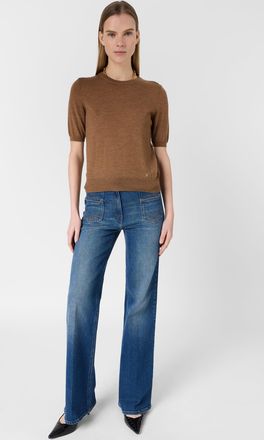 Gerard Darel Col rond sans manche en laine fine - ELSA - Camel