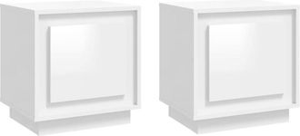 vidaXL Vidaxl - Nachttische 2 Stk. Hochglanz-Weiß 44x35x45 cm Holzwerkstoff