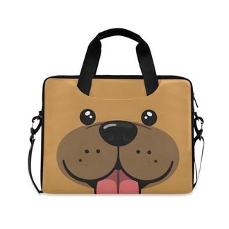 Alaza Sac pour ordinateur portable de 40,6 à 15,6 pouces - Motif visage dours bleu - Pour homme et femme - Pour étudiants, travail, voyage, Dog A26032, Tail